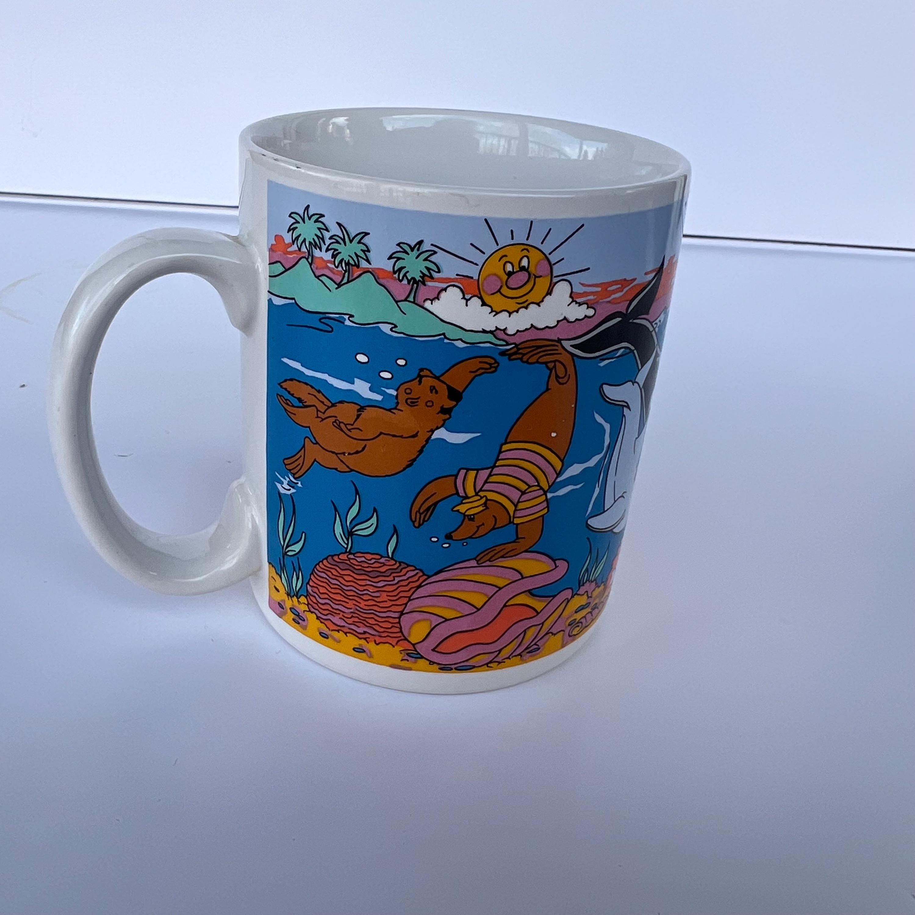 Vintage Seaworld Orca Killer Whale Dolphin Mug - Coffee Tea Mug Made in ...