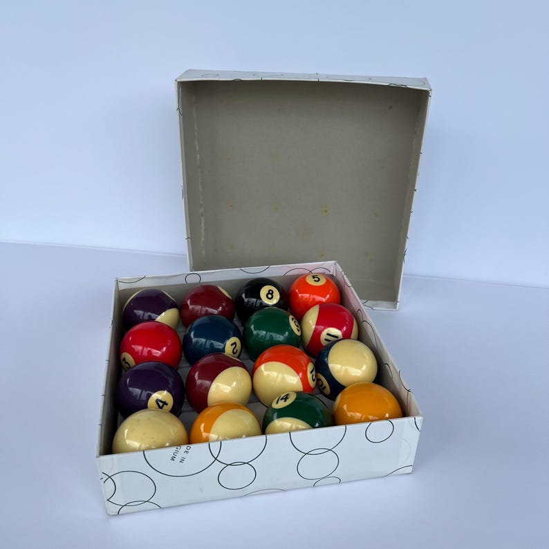 Vintage Pool Balls Set in Box 16 Balls Billiards Complete Set - Etsy