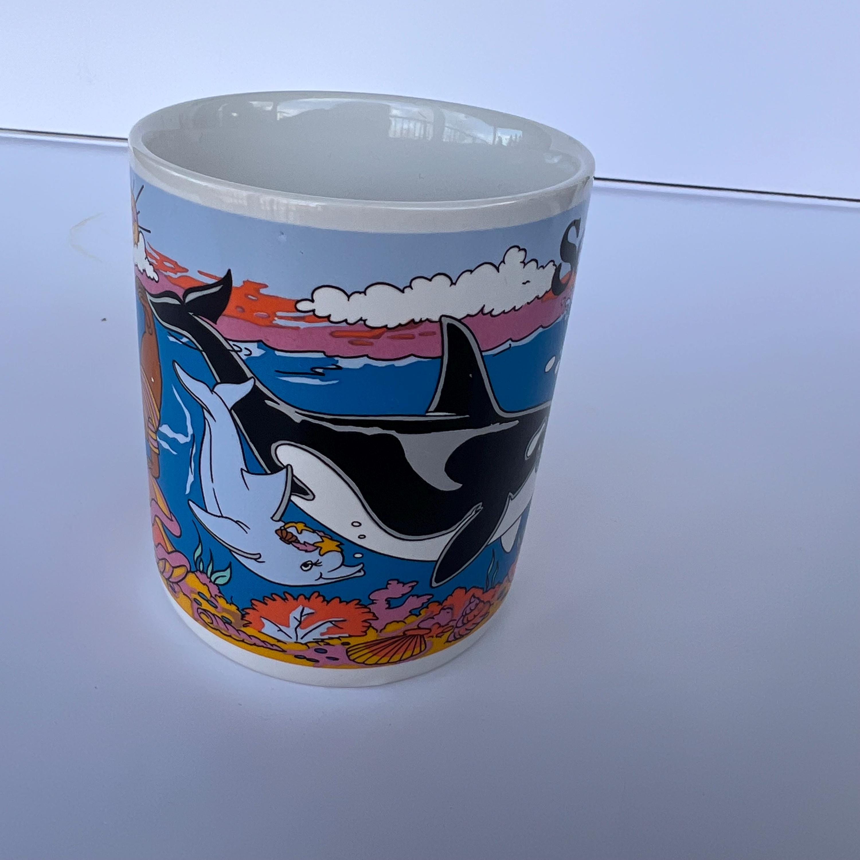 Vintage Seaworld Orca Killer Whale Dolphin Mug - Coffee Tea Mug Made in ...