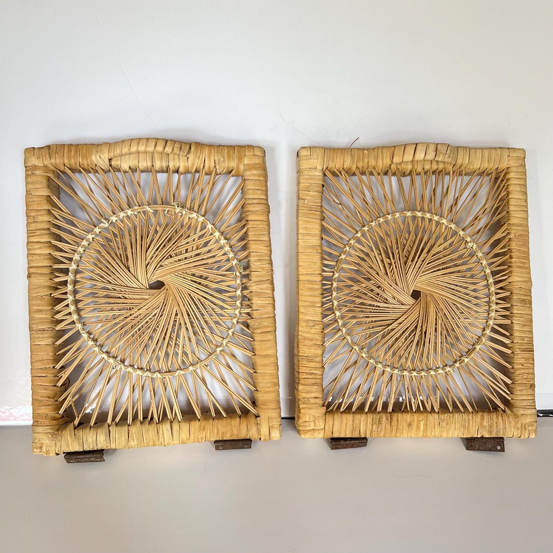 Vintage Rattan Doors for Rattan Curves Shelf - 70s Boho Decor - Wicker ...