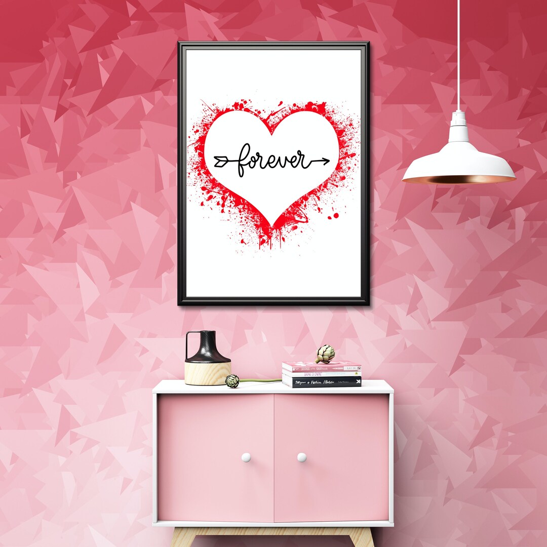 Forever Heart Art Print | Instant Download Printable Wall Art | Bedroom ...