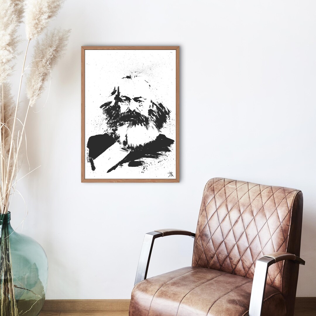 Karl Marx Portrait by Kim Holm - Premium Wall Art Poster - Philosophy ...