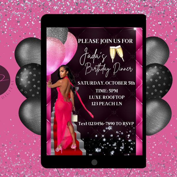 Pink and Black Party - Etsy