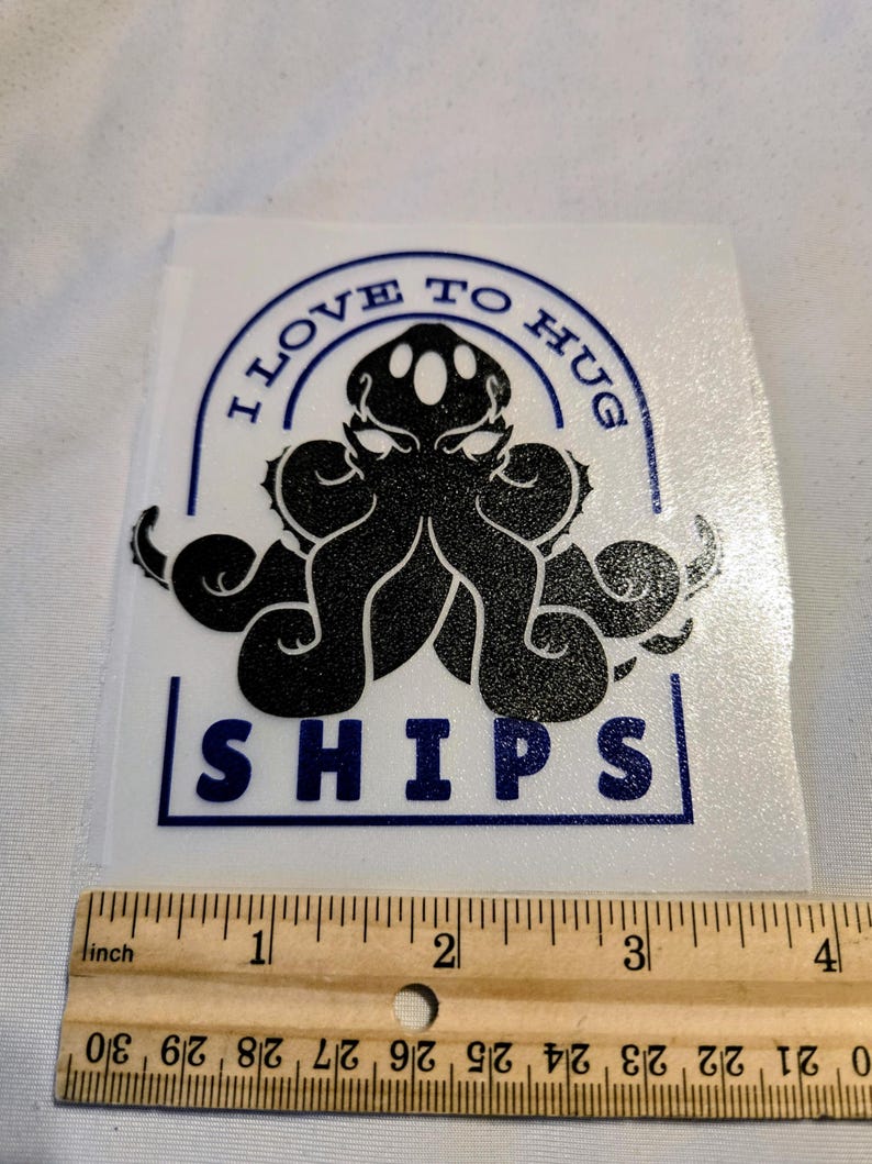 Octopus "i Love to Hug Ships" Decal - Etsy