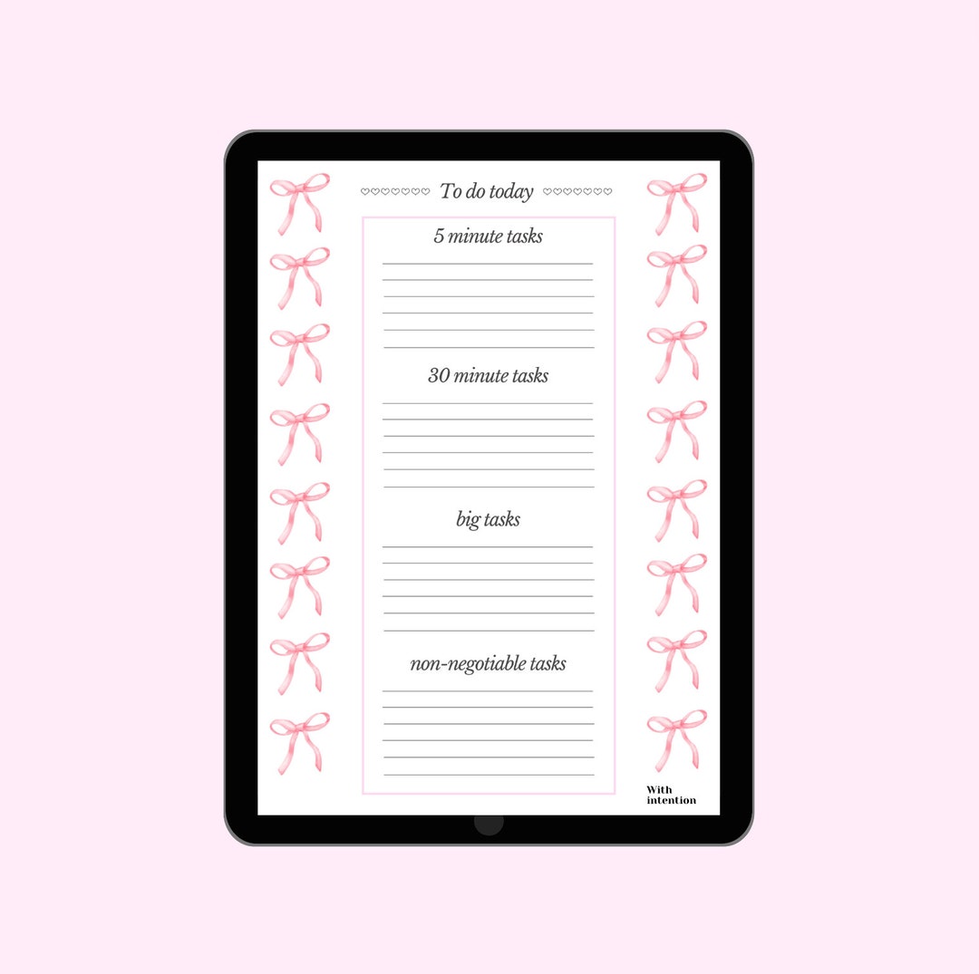 Digital Daily Priority List (PINK) - Etsy
