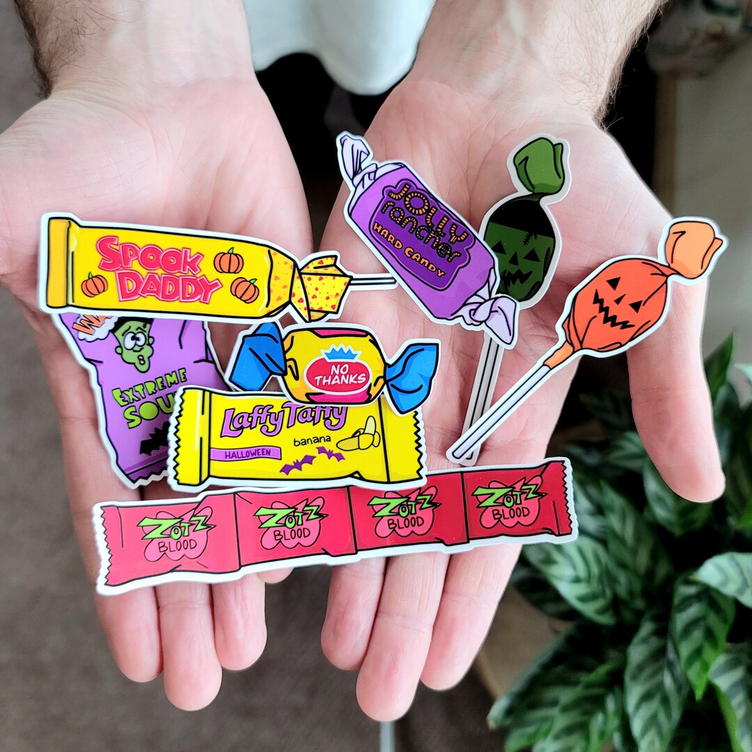 Halloween Candy Sticker Set - Etsy