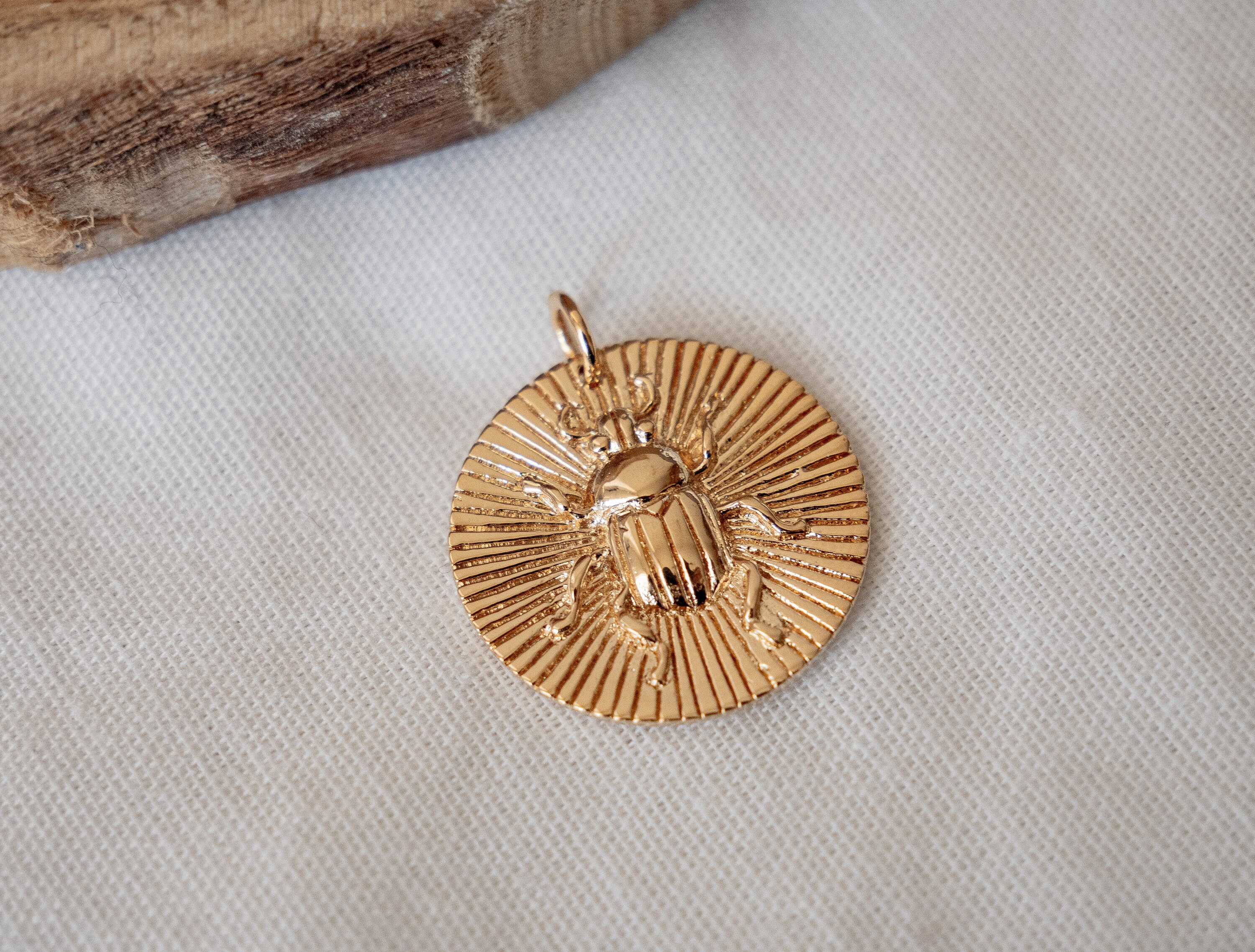 Medal Beetle Ethnic Insect Chance Luck Charms 18 Ct Gold Plated Kar.ma ...