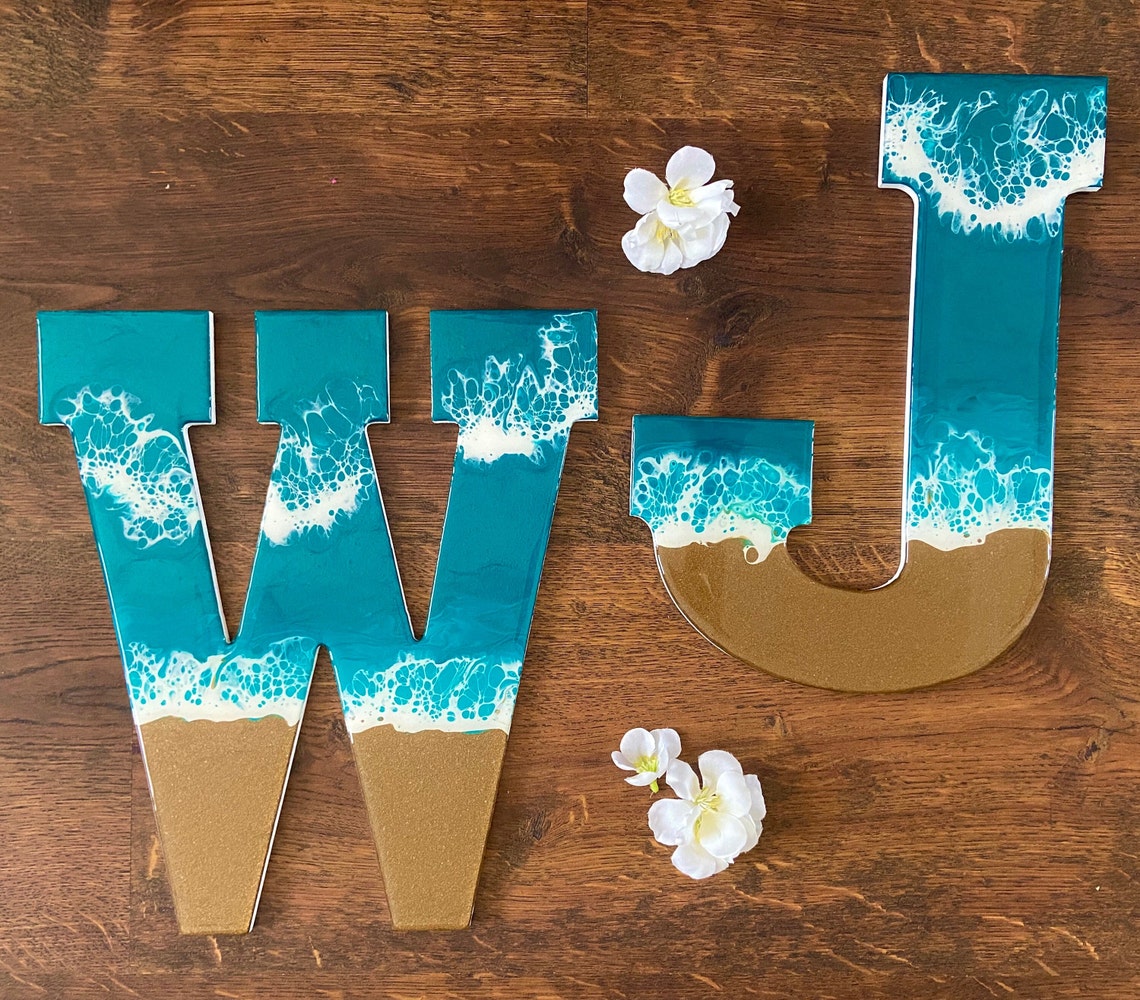 Custom Painted Ocean Letter - Etsy