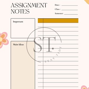 Retro Study Planner Printable, Instant Download, Assignment Planner ...