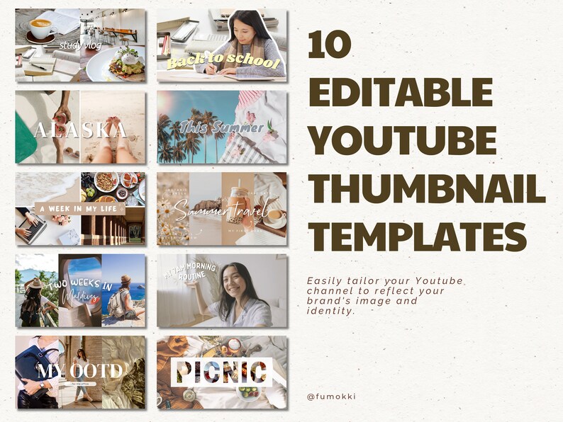 Youtube Thumbnails for Vlogger | Youtube Channel Branding Kit ...
