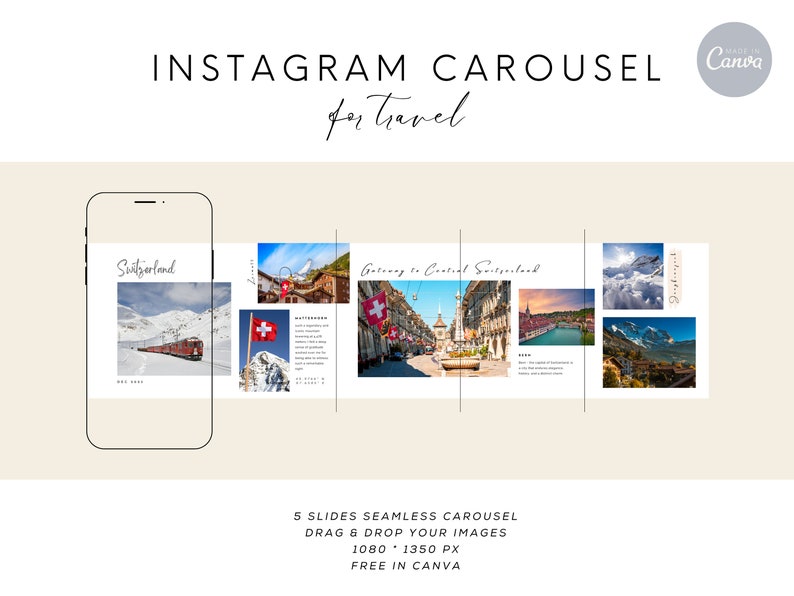 Traveller Instagram Carousel, Canva Instagram Template, Traveller ...