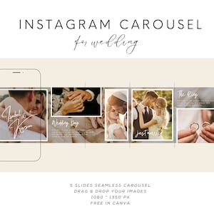 Wedding Instagram Carousel, Canva Instagram Template, Photographer ...