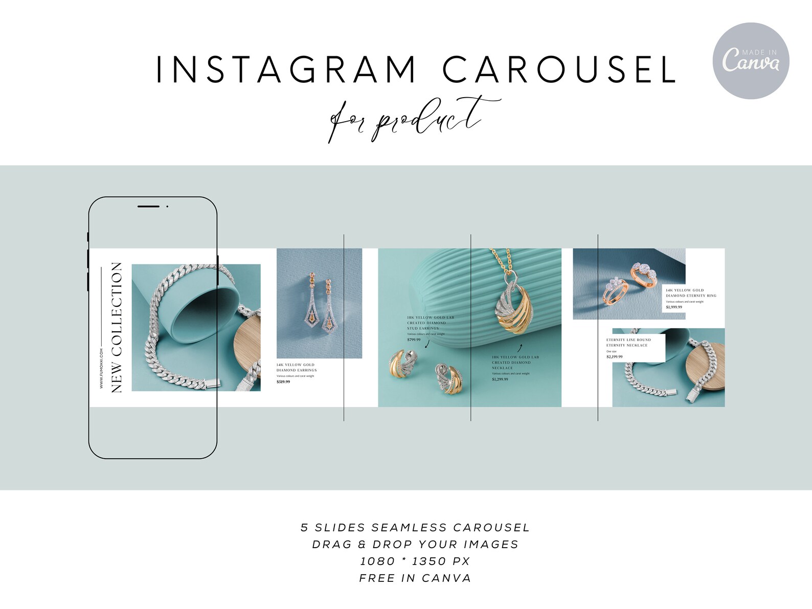 Product Instagram Carousel, Canva Instagram Template, Product Instagram Template, Seamless ...