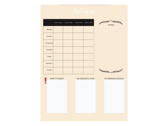 My Weekly Planner - Etsy