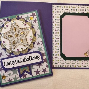 Congratulations Handmade Card, Gold Star Gem Embellishments - Etsy