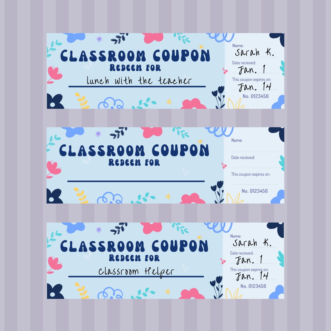 Customizable, Classroom Coupon, Reward System, Digital Template - Etsy