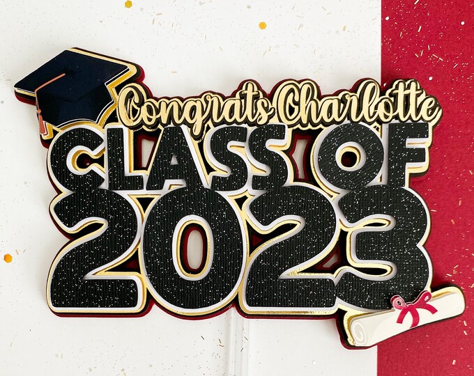 Personalized 3D Graduation Cake Topper, Custom Name Class of 2023 ...
