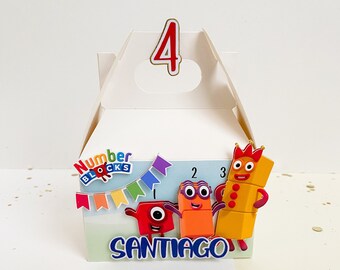 Numberblocks Childrens Party Box Gift Bag Favour - Etsy UK