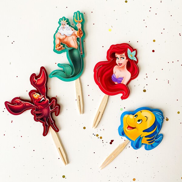 Ariel Cupcake Toppers Etsy