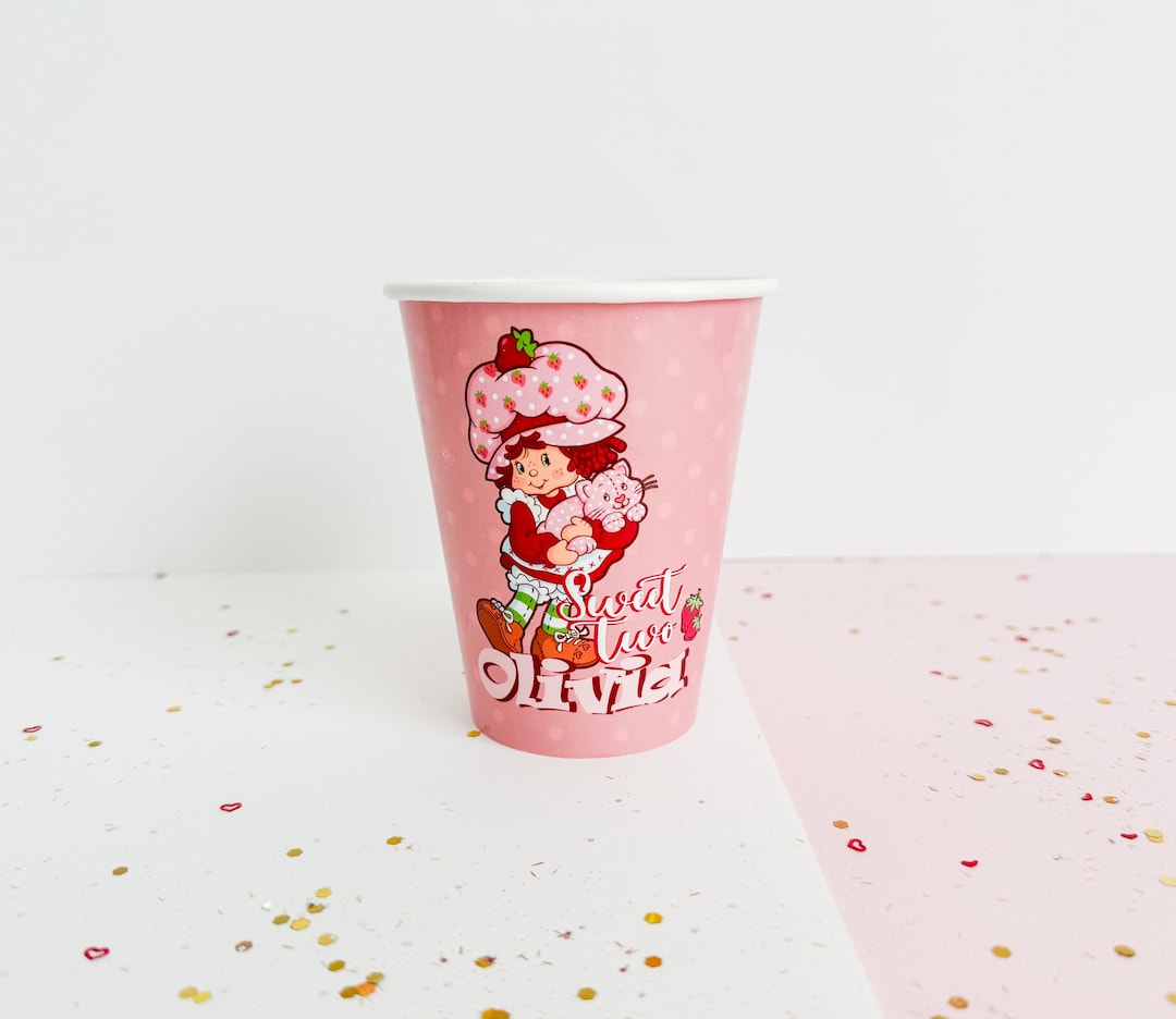 Custom Set of 20 Strawberry Shortcake Party Cups 9oz, Strawberry ...