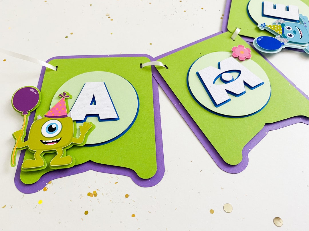 Custom Name Banner Monsters Inc Banner, Monsters Inc Birthday Party ...