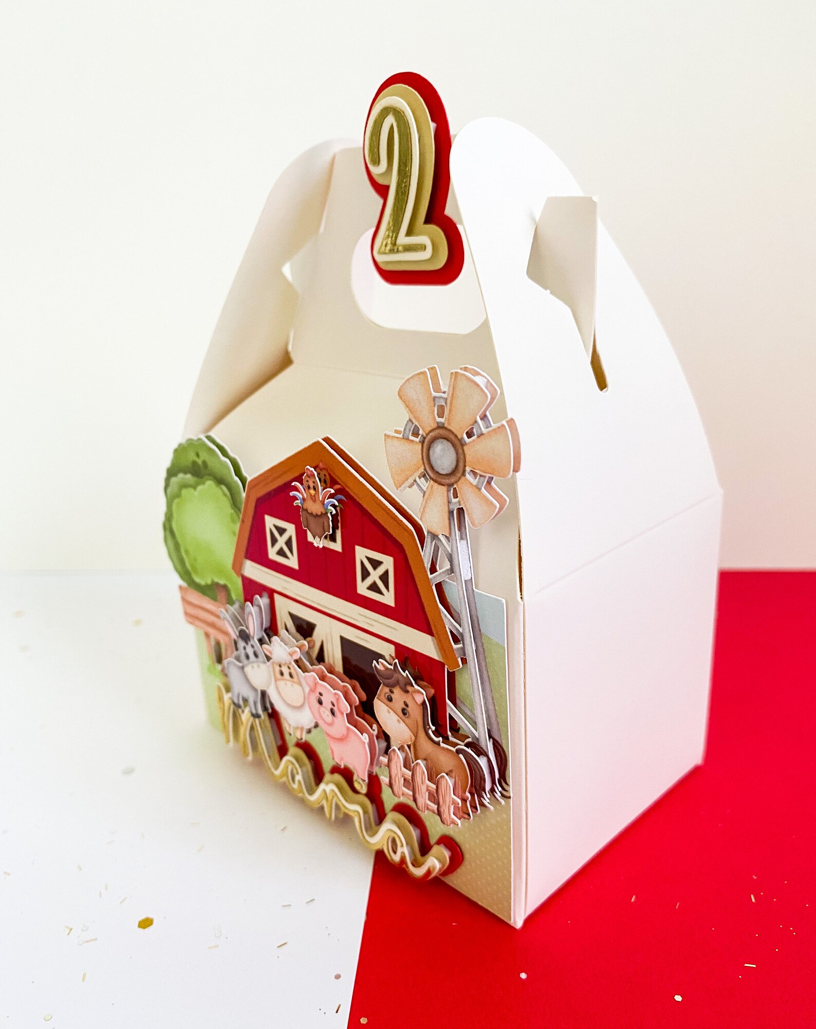 Custom Set of 3D Farm Favor Box, Farm Party, Farm Birthday Party ...
