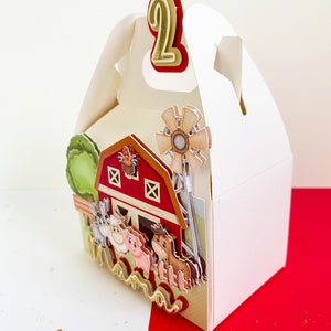Custom Set of 3D Farm Favor Box, Farm Party, Farm Birthday Party ...