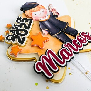 Personalized 3D Graduation Cake Topper, Custom Name Class of 2023, Kids ...