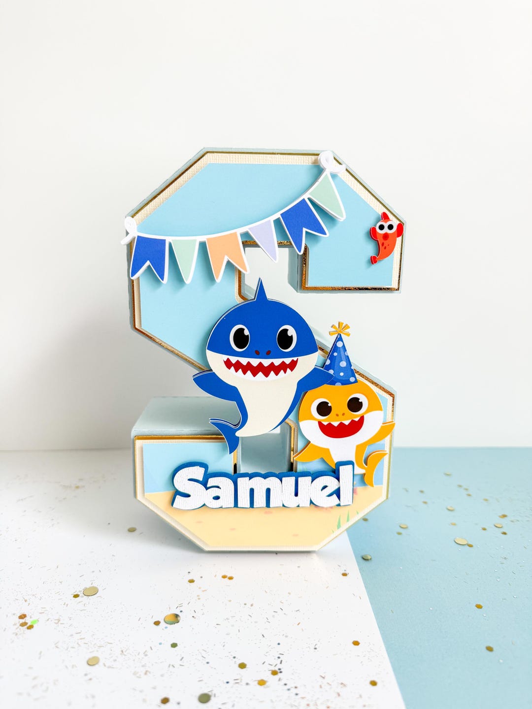 Baby Shark 3D Letters, Baby Shark Birthday Party, Baby Shark Party ...