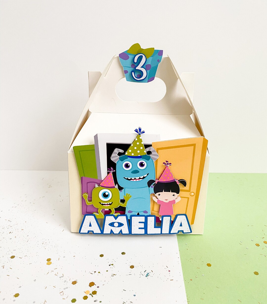 Custom Set of 3D Monsters Inc Favor Box, Monsters Inc Party, Monsters ...