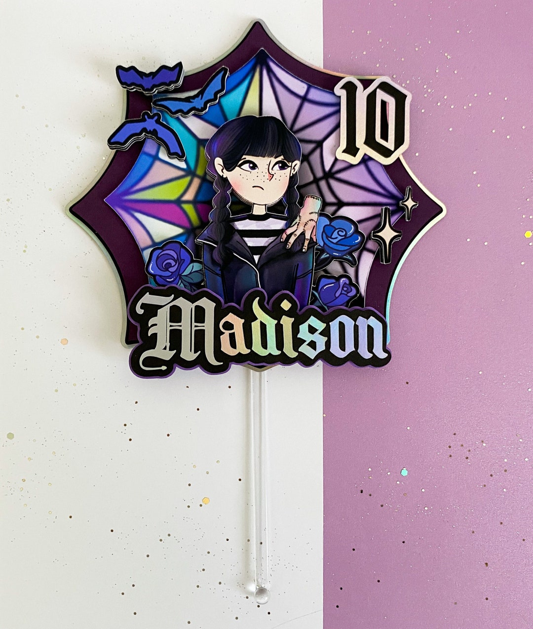 Custom 3D Wednesday Addams Cake Topper, Wednesday Birthday Party ...