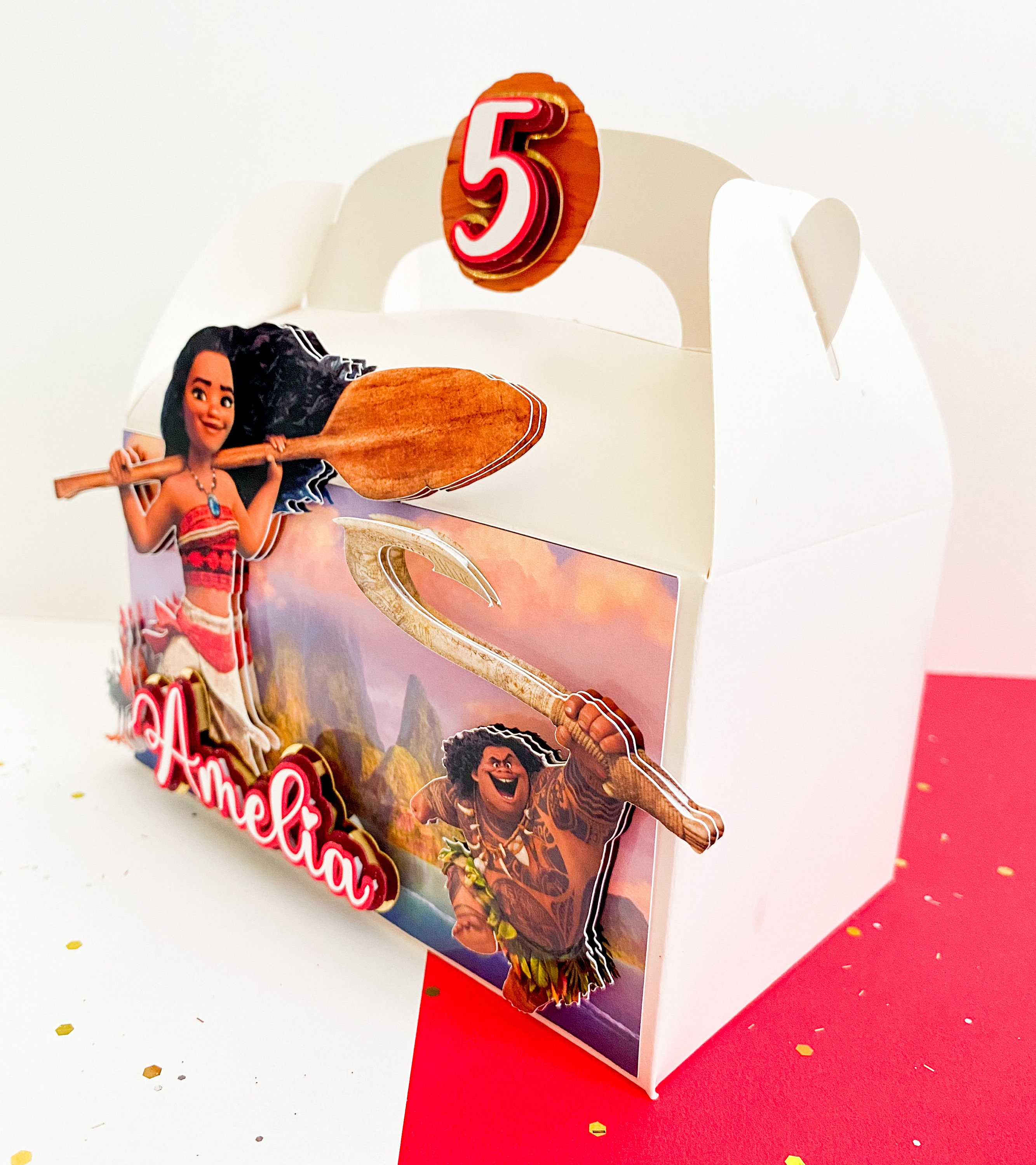 Custom Set of 3D Moana Favor Box Moana Party Moana Birthday - Etsy