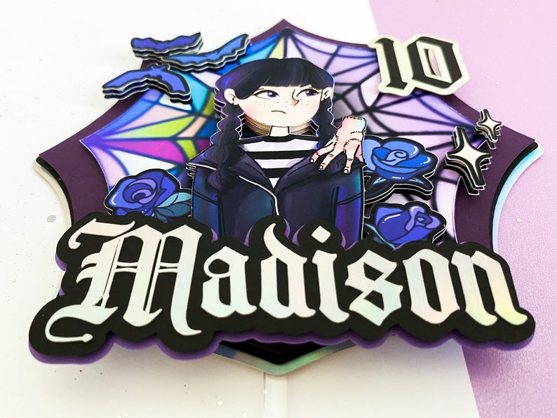Custom 3D Wednesday Addams Cake Topper Wednesday Birthday - Etsy