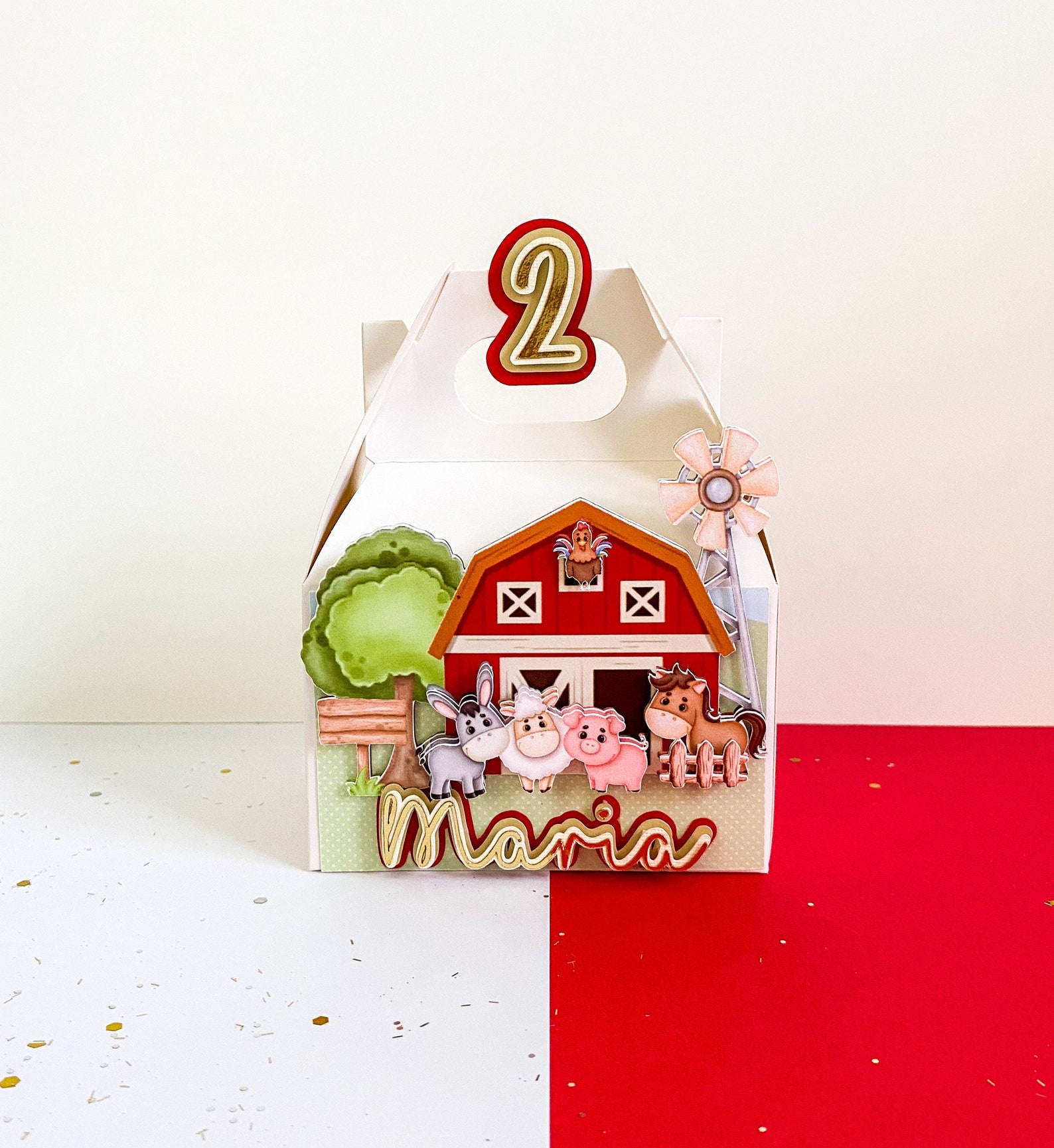 Custom Set of 3D Farm Favor Box, Farm Party, Farm Birthday Party ...
