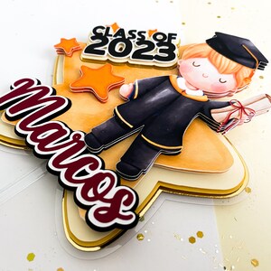 Personalized 3D Graduation Cake Topper, Custom Name Class of 2023, Kids ...