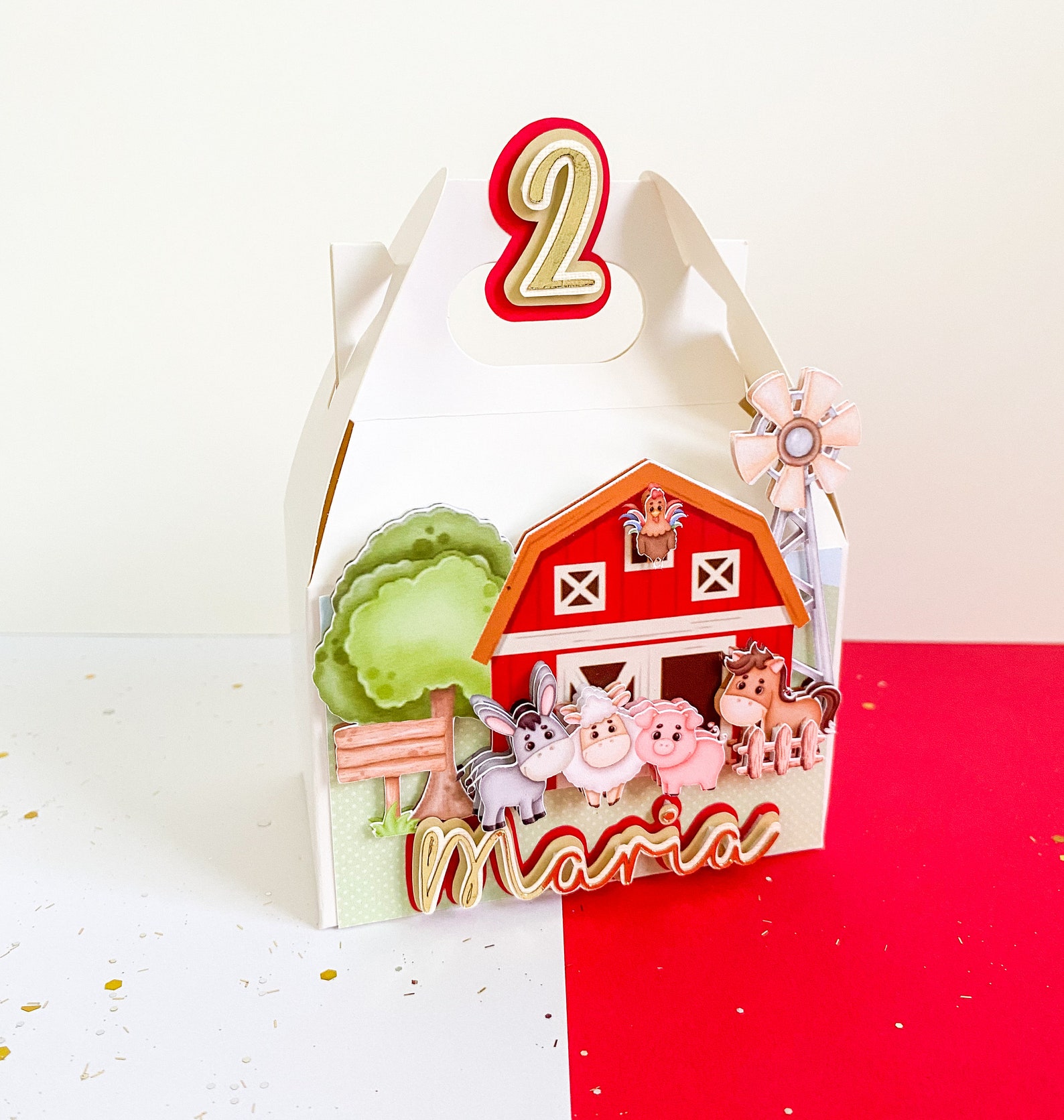 Custom Set of 3D Farm Favor Box, Farm Party, Farm Birthday Party ...