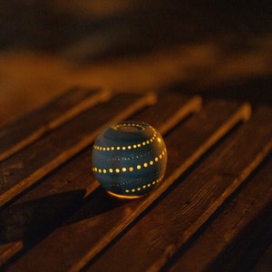 Punched Ceramic Night Light, Handmade Home Decor Candle Holder ...