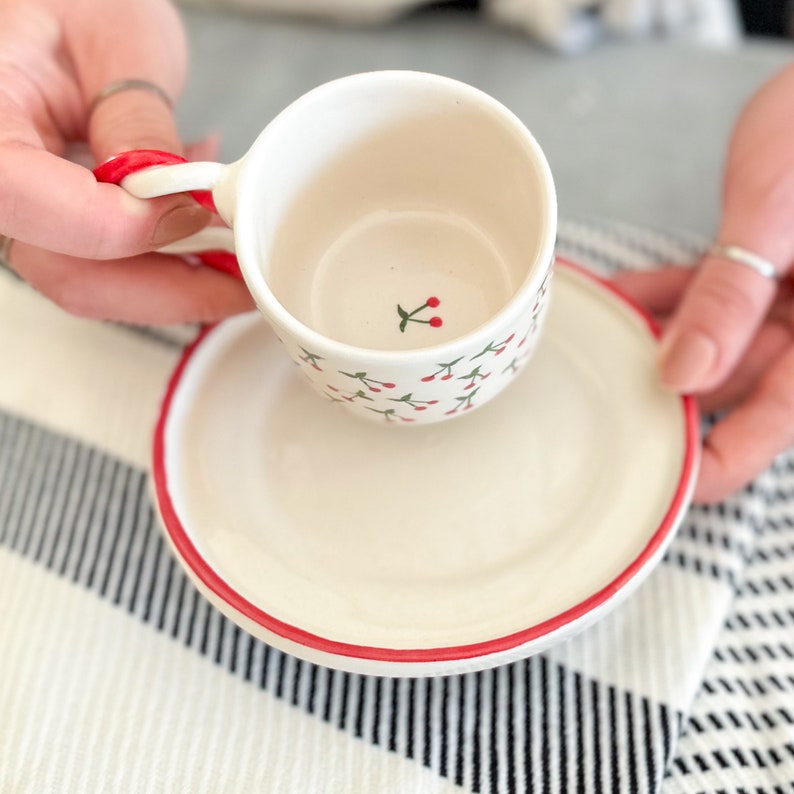 Cherry Mug Espresso Cup Handmade Coffee Cup Turkish Coffee - Etsy