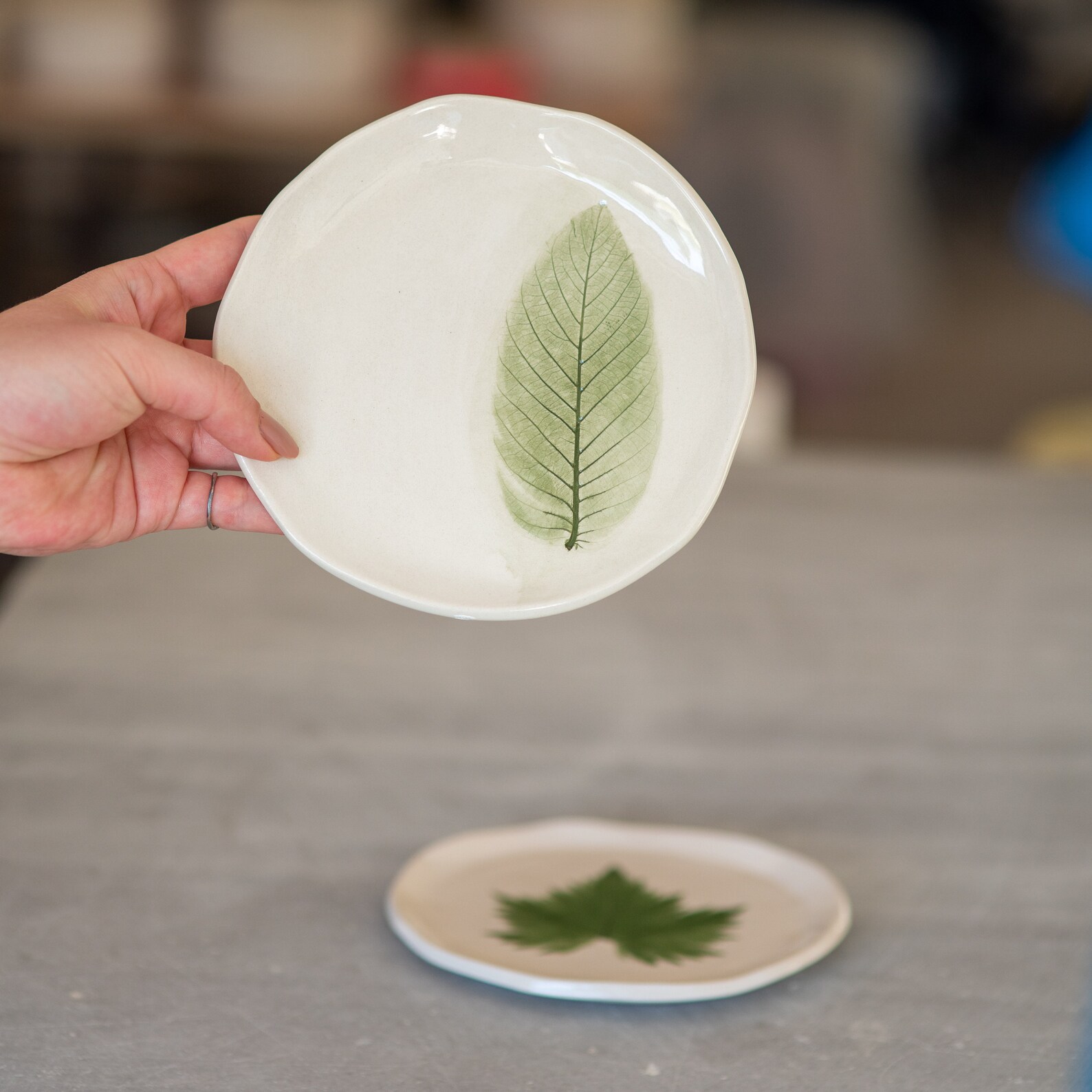 Leaves Plates, Handmade Dinnerware, Nature Theme Decorative Dishes ...