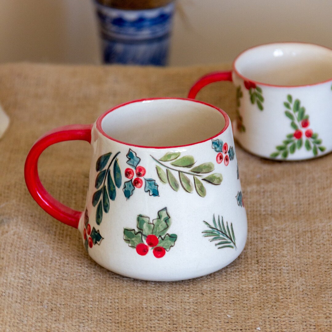 Christmas Mug Christmas Decor, Handmade Ceramic Coffee Mug Set ...