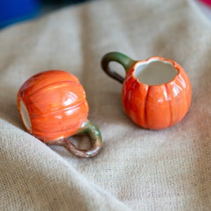 Pumpkin Mug, Halloween Decoration Pottery Pumpkin Cup, Fall Decor ...