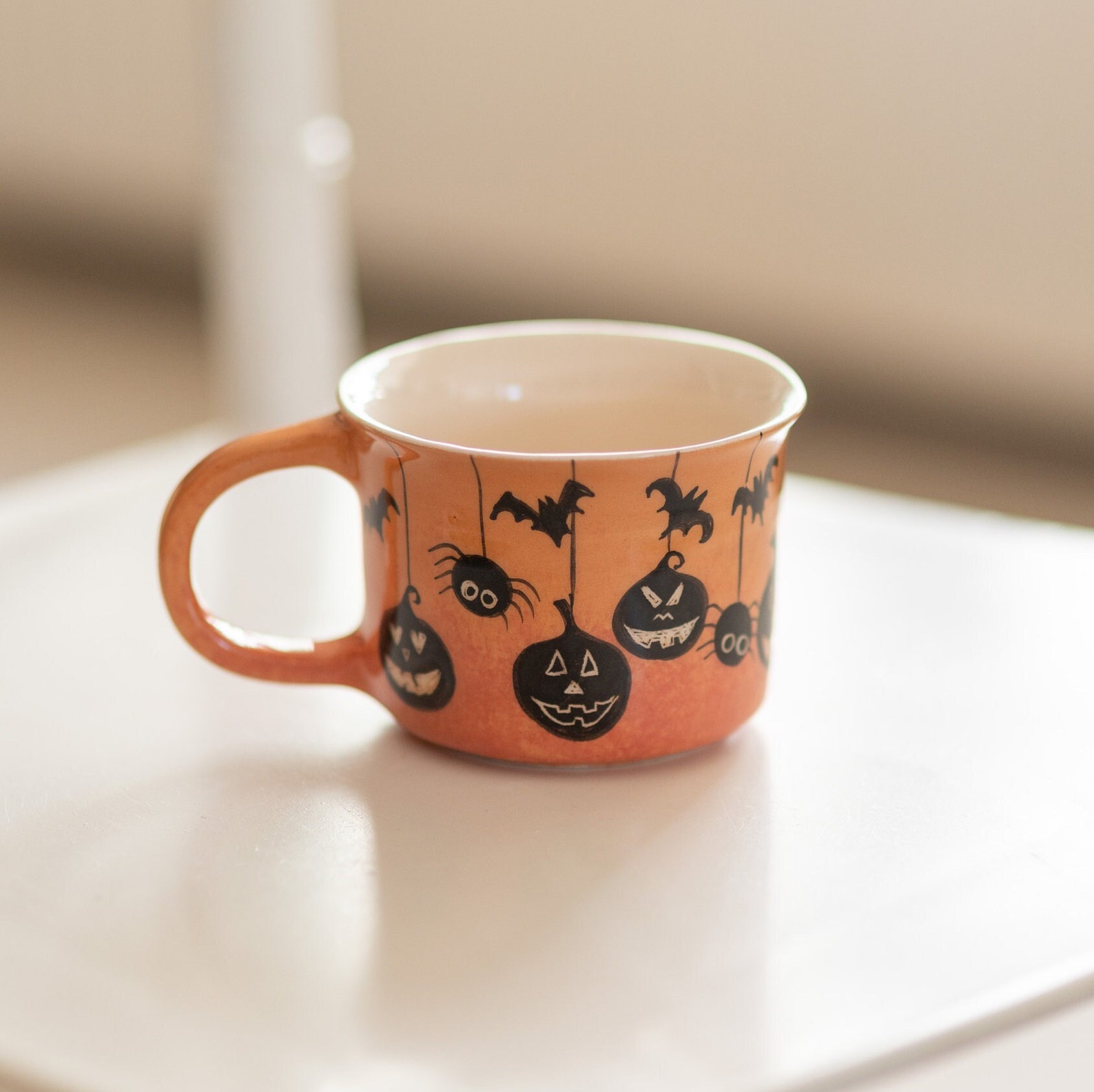Halloween Mug, Handmade Halloween Gift, Pumpkin Mug - Etsy