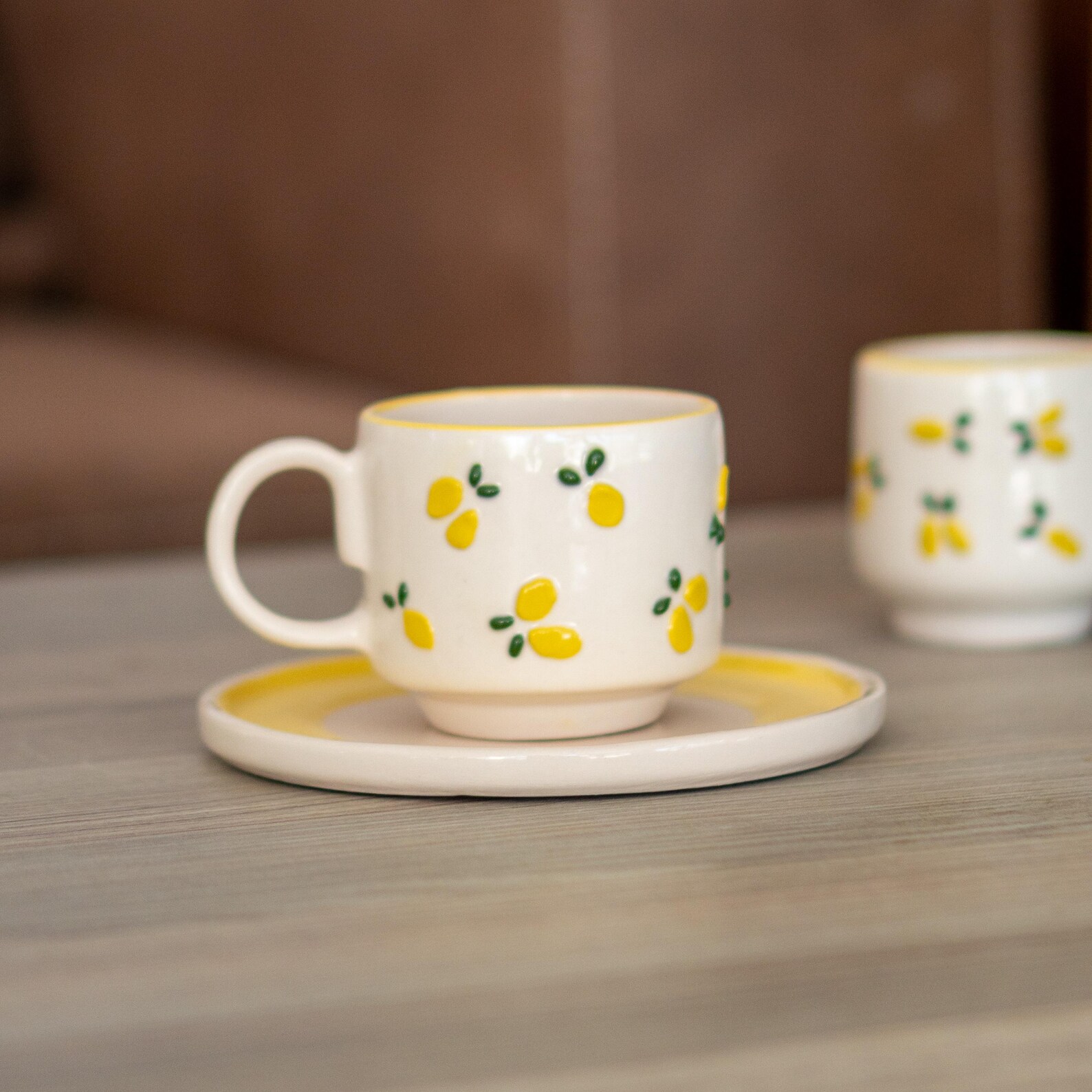 Espresso Cup Saucer- Lemon Dream, Pottery Mug, Handmade Ceramic Cup - Etsy