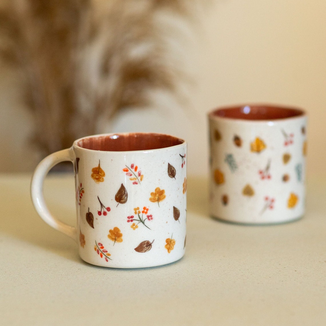 Fall Mug Set, Pumpkin Spice Mug, Handmade Ceramic Mug Set | Set of 2 - Etsy