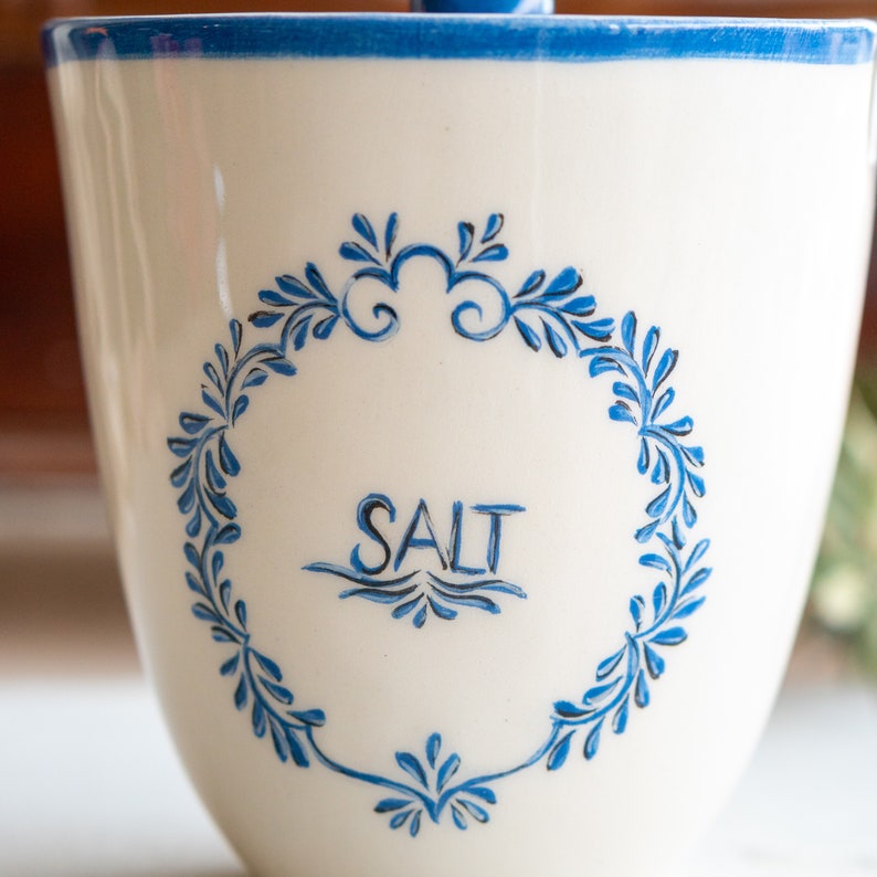 Jar With Lid - Salt Sugar Coffee Jar, Handmade Vintage Jar Set, Salt ...
