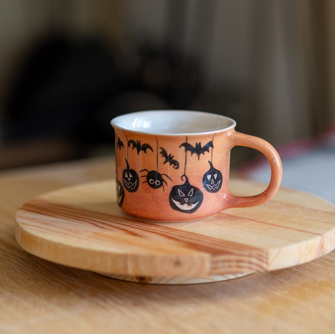 Halloween Mug, Handmade Halloween Gift, Pumpkin Mug - Etsy