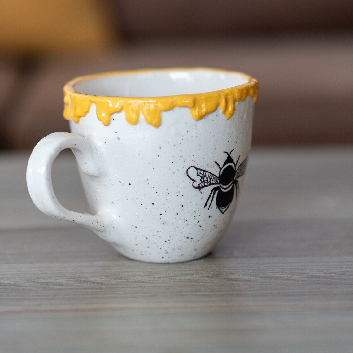 Pottery Mug - Honey and Bee, Ceramic Coffee Mug, Beehive Mug, Handmade ...