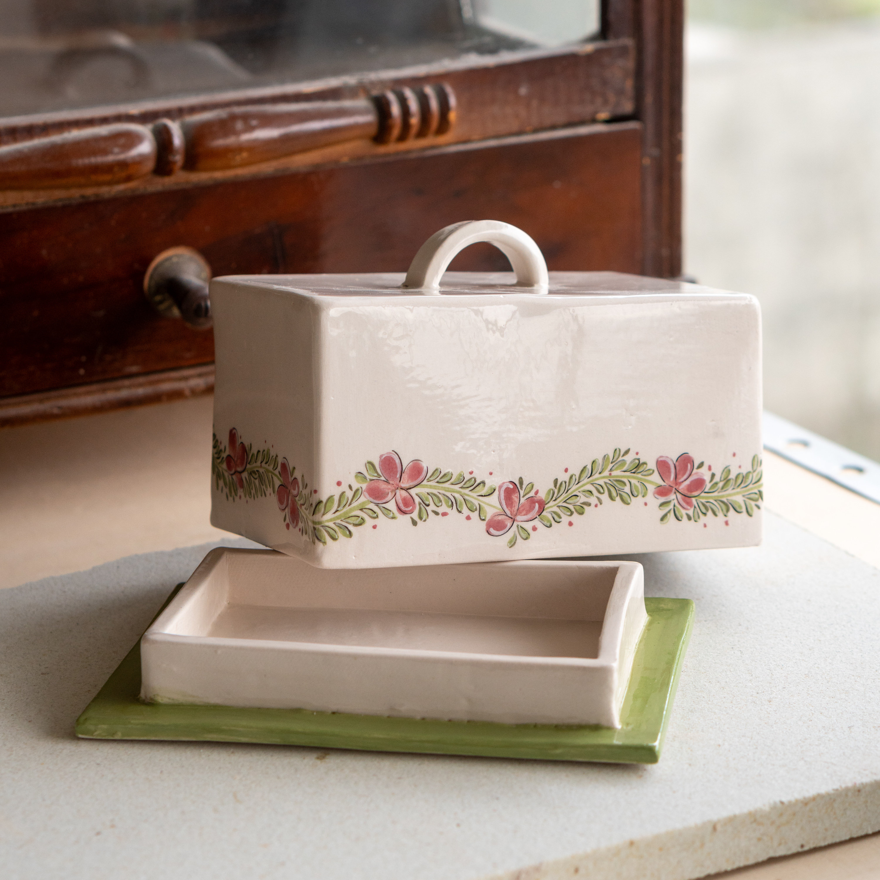 Butter Dish With Lid - Ceramic Butter Plate, Pottery Butter Holder ...