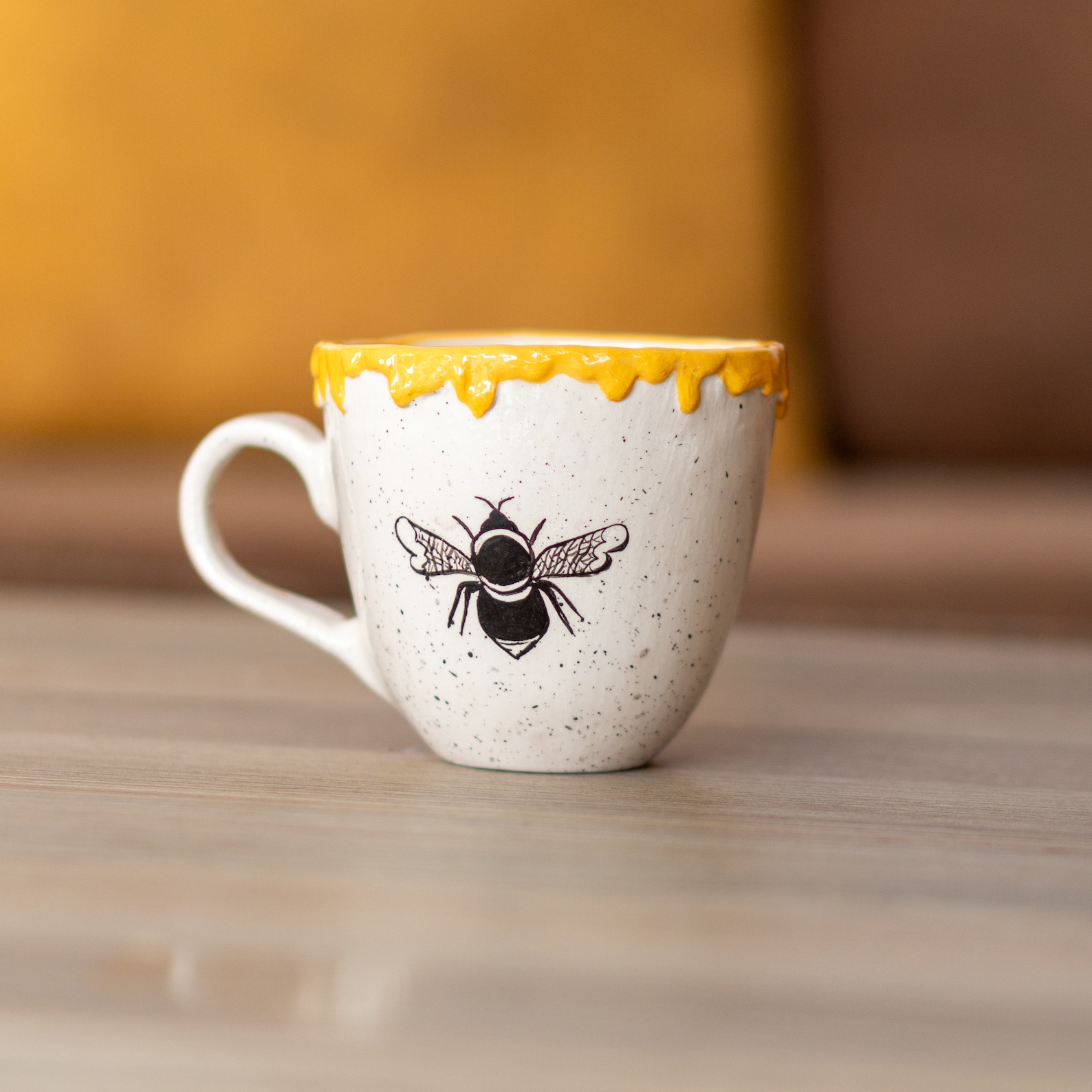 Pottery Mug - Honey and Bee, Ceramic Coffee Mug, Beehive Mug, Handmade ...