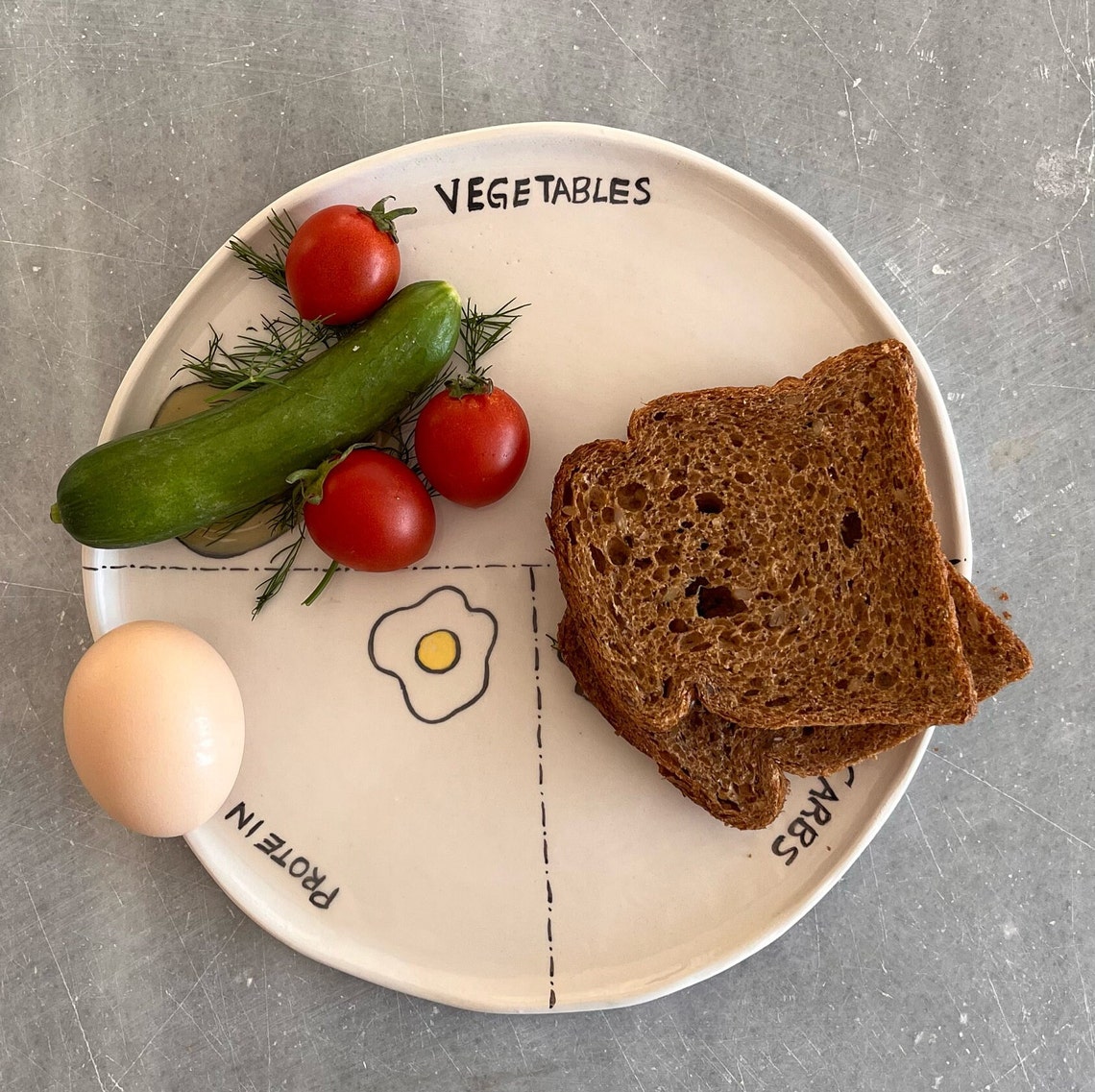 Diet Plate - Healthy Meal Serving Plate | Portion Control and Balanced ...